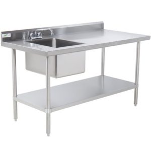 WORK TABLE WITH SINK – Commercial hotel kitchen equipment manufacturers